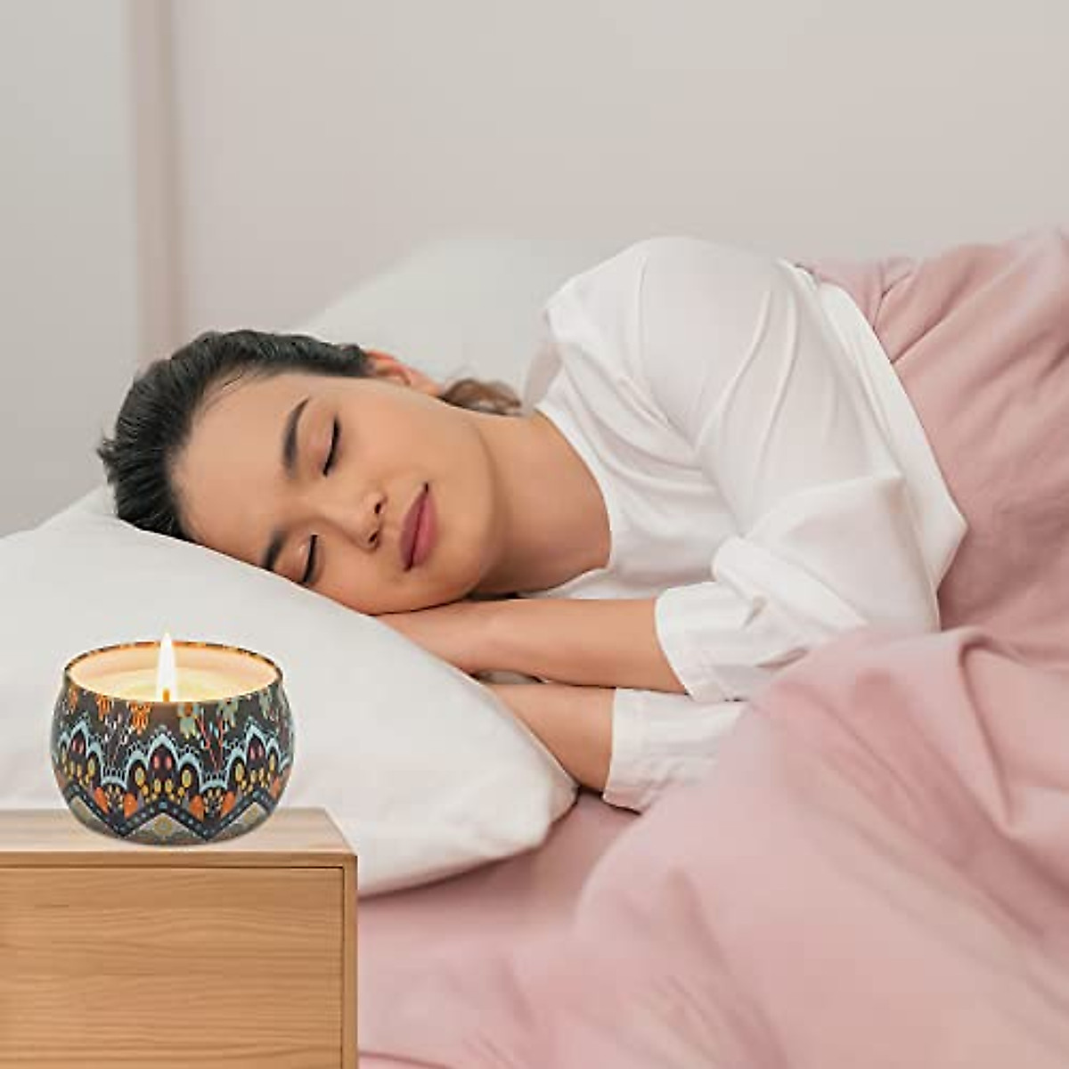 Scented Candles Gift Set for Women: 4 Pack of Rose Lavender Sage Orange Aromatherapy Candles for Home Scented Soy Wax Jar Candle Sets 4.4 oz 32 Hour Burn Time Use for Bath Yoga Christmas Birthday