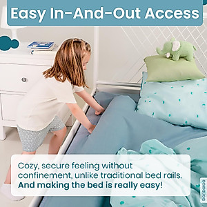 BANBALOO | Bed Bumper for Toddlers - Premium Model | XL Bed Barrier with Mattress Cover | Toddler Bed Bumper | Easy Setup and Quick Installation | Queen, King, Twin, Full-Size Bed | Foam and Cotton