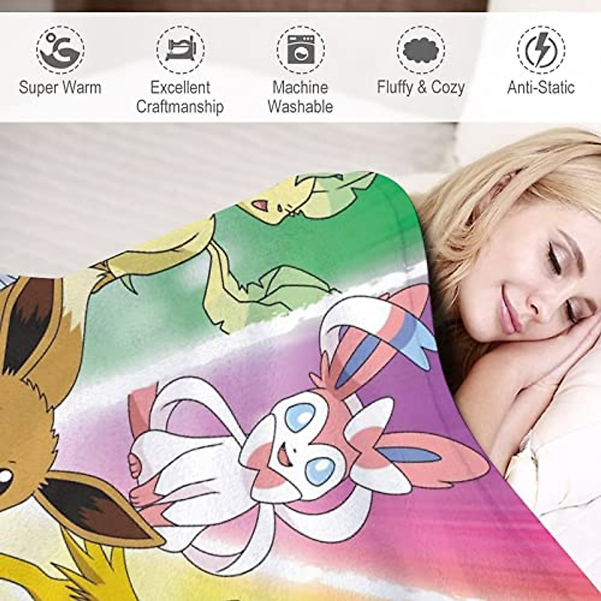 Anime Throw Blanket, 30x40 inch Fleece Blanket Lightweight Blankets for Sofa, Couch, Bed, Camping, Travel - Super Soft Cozy Microfiber Blanket and Xmas Gift