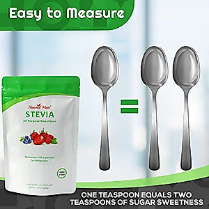 Natural Mate Zero Calorie Sweetener, 16 oz - Organic Stevia Granular Powder Blended with Erythritol - 2:1 Sugar Replacement for Keto, Paleo, Low GI