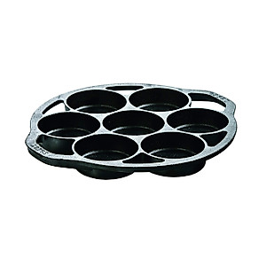 Lodge Cast Iron Mini Cake Pan. Pre-seasoned Cast Iron Cake Pan for Baking Biscuits, Desserts, and Cupcakes.