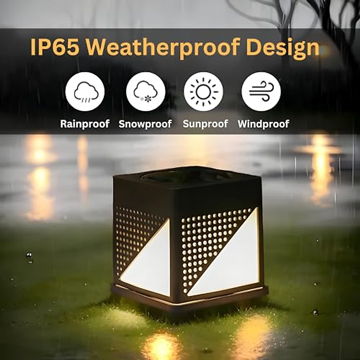 XYRIS 4x4 Solar Post Cap Lights, Solar Lights Pathway Solar Garden Lights Outdoor Waterproof, Fence Post Solar Lights, Solar Landscape Lights for Yard, Patio, Stair, Path, Driveway (Warm White)