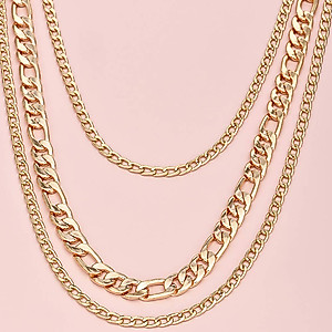 Denifery Punk Cuban Link Chain Choker Necklace Chunky Curb Chain Necklace Chic Layered Clavicle Necklace Hiphop Accessories for Women