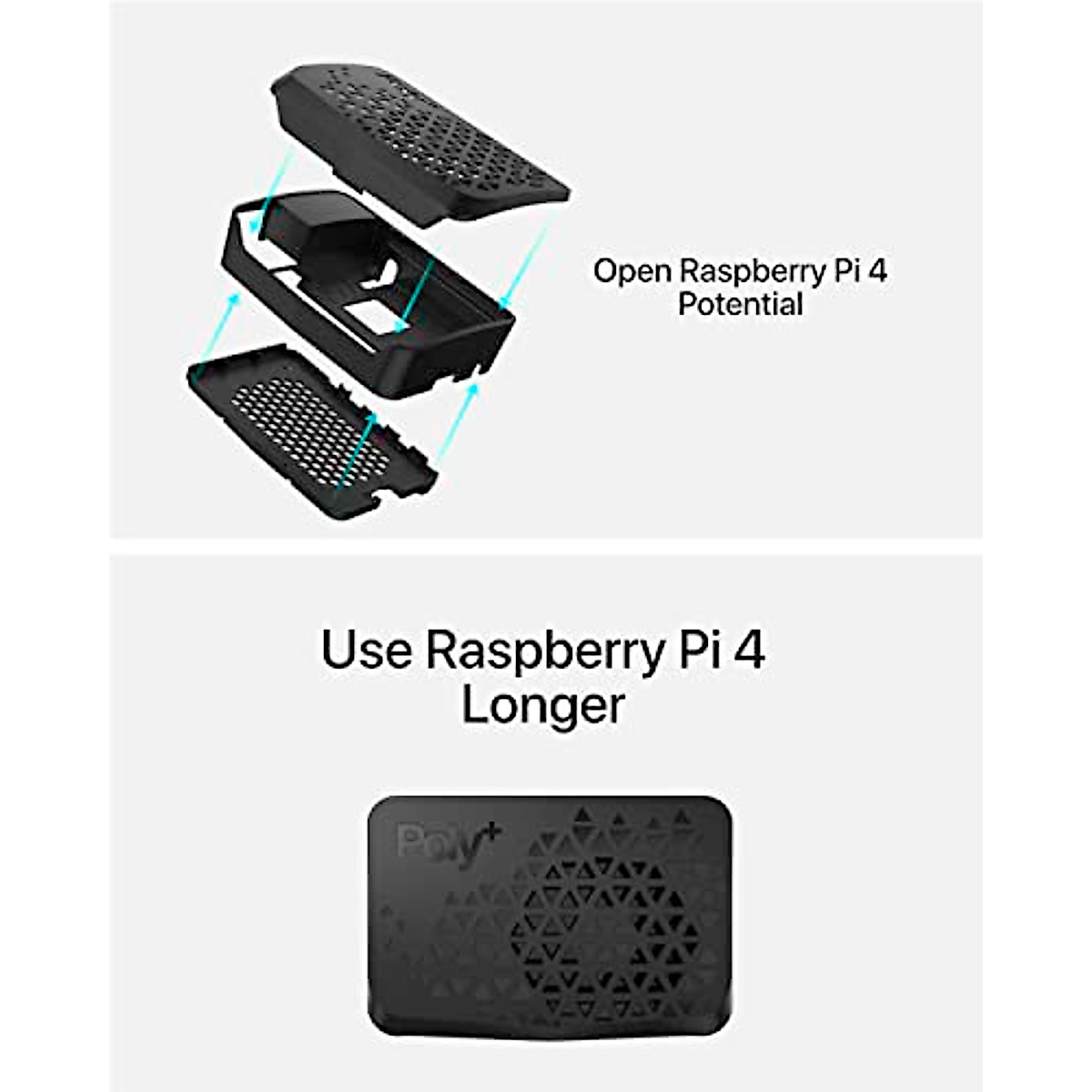 Argon Poly+ Case for Raspberry Pi 4 4GB/2GB/1GB | Heat Sink Included