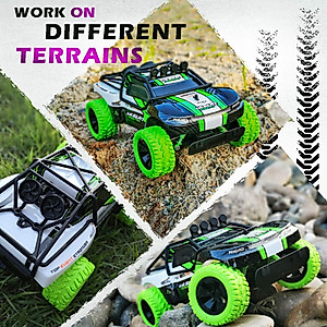 INVINZER RC Car 1:16 Scale Remote Control Car Off Road 18 KM/H with Two Rechargeable Batteries for 40+ Min Play Fast RC Monster Vehicle Truck Crawler Toy Car Gift for Boys and Girls