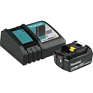 Makita XMT04ZB-BL1840BDC1 18V LXT StarlockMax Brushless Lithium-Ion Cordless Sub Compact Multi-Tool with Battery and Charger Starter Pack Bundle (4 Ah)