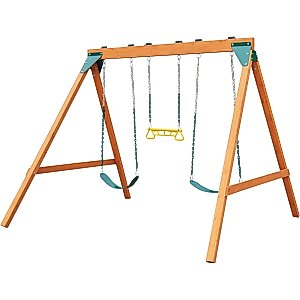 Swing-N-Slide PB 8360 Ranger Wooden Swing Set with Swings, Brown (Amazon Exclusive)