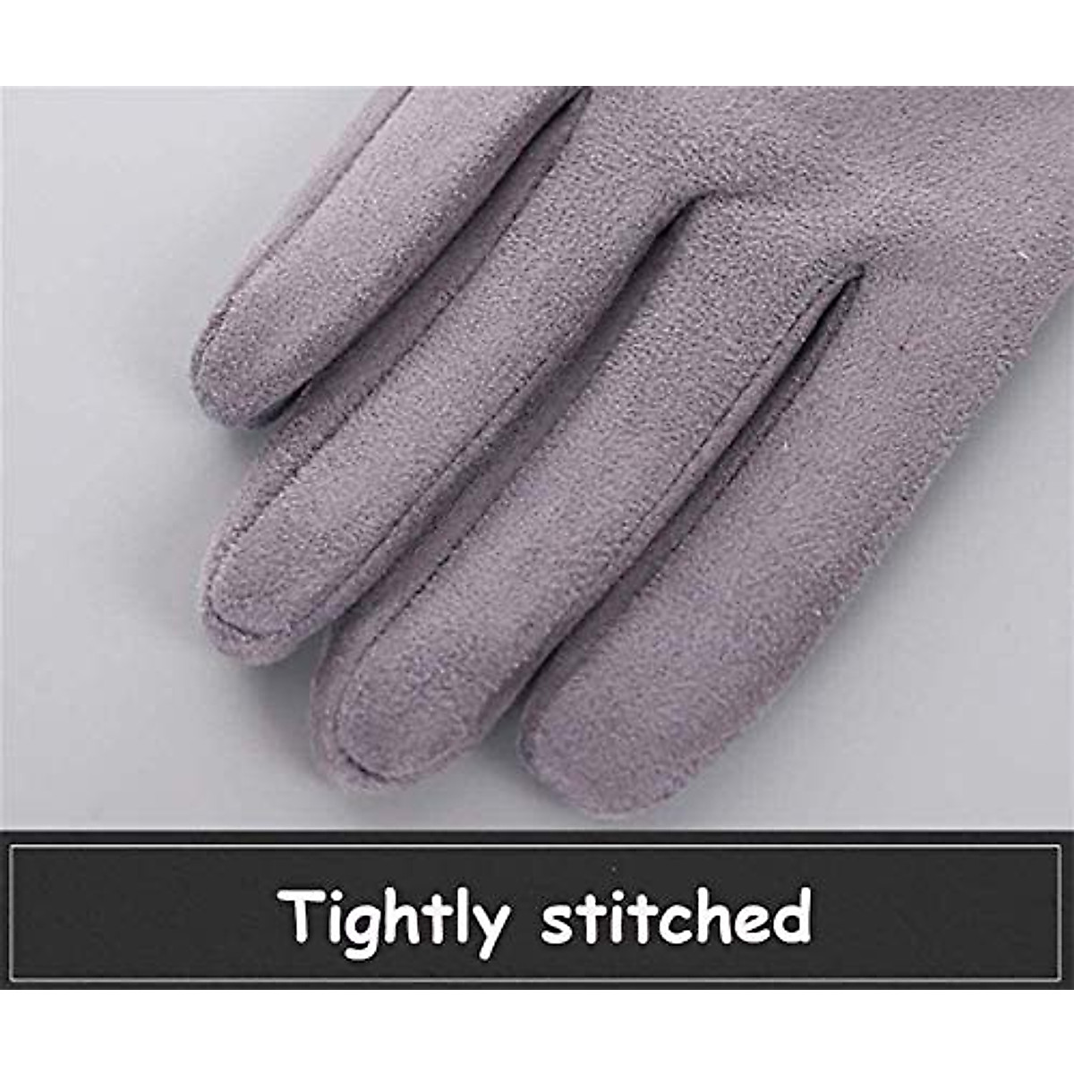 XJXJ Suede Gloves Men's Autumn and Winter Windproof Warm Non-slip Touch Screen Plus Velvet Thickening Riding Motorcycle. anti arthritis gloves (Color : Grey)