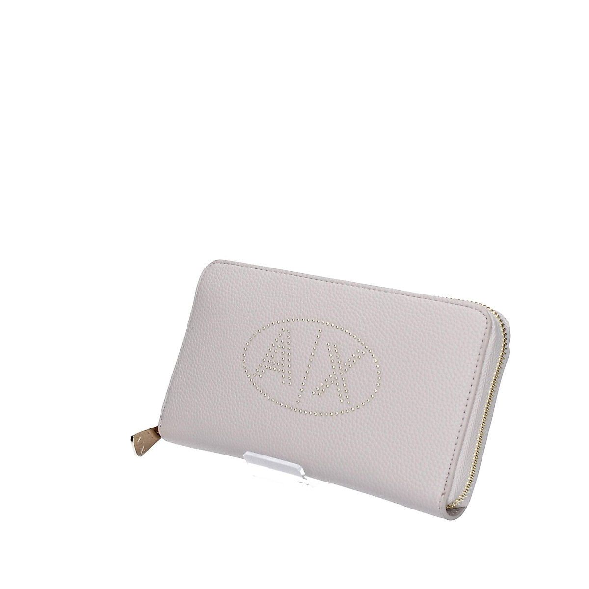 A|X ARMANI EXCHANGE womens Pebble Eco Leather Zip Wallet Wristlet Wrislet bag, Noise, One Size US