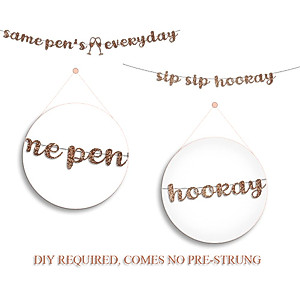 CrzPai Bachelorette Party Decorations, Rose Gold Bridal Shower Party Supplies Sip Sip Hooray Banner, Hanging Decors, Photo Booth Props, Honeycomb Centerpieces, Balloons for Wedding Engagement Party