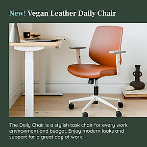 Branch Daily Chair - Vegan Leather Office Chair with Swivel, Lumbar Rest, and Adjustable Armrests - Comfortable Seating for Improved Posture and Productivity - Dune