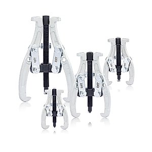Orion Motor Tech Gear Puller Set, 3" 4" 6" 8" 3 Jaw Puller Kit for Pulley Gear Bearing Flywheel Removal, Heavy Duty Pulley Puller with Reversible Jaws 4 pcs Bearing Puller Tool Kit