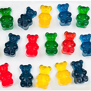 Large Gummy Bear Mold Candy Molds, Non-Stick Silicone Gummy Chocolate Molds BPA Free with 3 Droppers, Set of 3