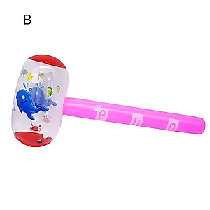 helegeSONG Light Up Inflatable Hammers, Large Inflatable Hammer with Bells Screaming Blow Up Hammer Kids Party Noise Maker Toy Hammer B