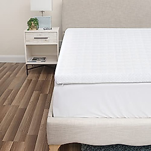 SensorPEDIC Majestic 2-Inch Gel Swirl Memory Foam Mattress Topper, Full, White
