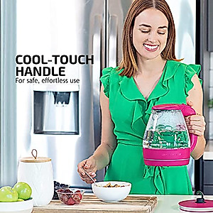 OVENTE Glass Electric Kettle Hot Water Boiler 1.5 Liter Borosilicate Glass Fast Boiling Countertop Heater - BPA Free Auto Shut Off Instant Water Heater Kettle for Coffee & Tea Maker - Pink KG83F