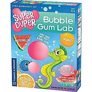 Thames & Kosmos Super Duper Bubble Gum Lab STEM Experiment & Activity Kit | Make Your Own Yummy Bubble Gum in 3 Flavors! | Learn About Science of Elastic Materials | Food Ingredients Included Small