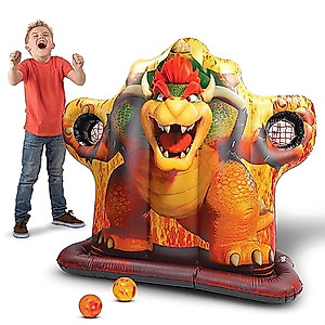THE SUPER MARIO BROS. MOVIE Bowser Inflatable Sports Game for Kids, Indoor Games or Outdoor Games for Kids and Adults, Approximate Inflated Size 51 Inches L x 18 Inches W x 46 Inches H