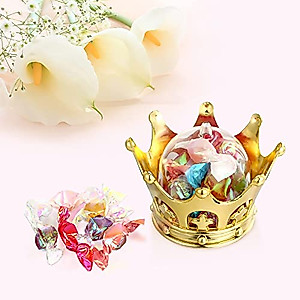 Honeydak Gold Fillable Crown with Dome Party Favors Decorative Crown Candy Storage Boxes Fillable Golden Crown Candy Containers for Baby Shower Princess Birthday Party Supplies (36 Pieces)