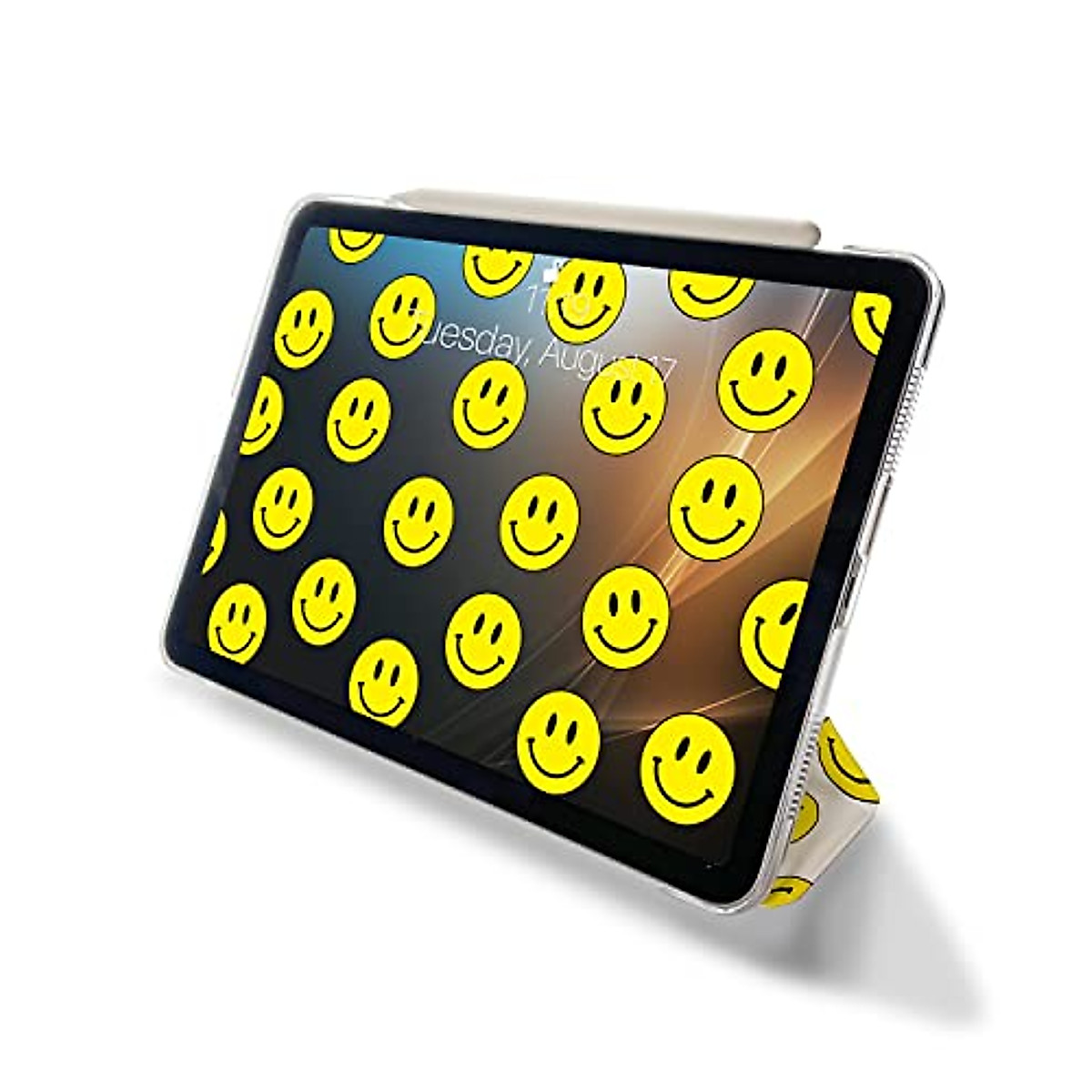 Cute Smiley Face Pattern Case Compatible with All Generations iPad Air Pro Mini 5 6 11 inch 12.9 10.9 10.2 9.7 7.9 Plastic Fabric Cover Slim Smart Stand auto Wake/Sleep SN566 (8.3" Mini 6th gen)