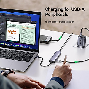 UGREEN USB 3.0 Hub 4 Ports Aluminum Ultra-Slim USB Multiport Adapter, Powered USB C Splitter Compatible with MacBook, iMac, Surface, Laptop, PC, Mouse, Keyboard, Flash Drive, and More