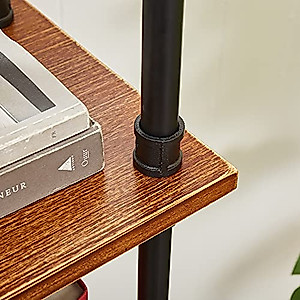Anynice Industrial Bookshelf, Bookcases and Book Shelves 5 Shelf,Pipe Bookshelf, Industrial Pipe Shelving, Pipe Shelves(Rustic Brown, 29.5" L x 11.8" W x 70" H)