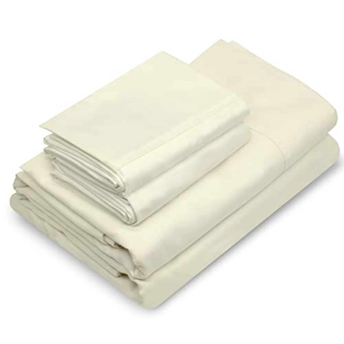 Van Harman 1000 Thread Count 100% Egyptian Cotton Bed Sheets 4 Pc Queen Bed Set Ivory, Sateen Weave Hotel Cotton Cotton Sheets, Single Ply Yarns, Luxury Collection, Fits mattress up to 16” Deep Pocket