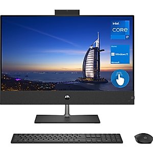 HP Pavilion All-in-One Desktop, 27" FHD Micro-Edge Touchscreen, 12th Gen Intel Core i7-12700T, 64GB RAM, 2TB SSD, HDMI, RJ-45, Webcam, Wireless KB&Mouse, Wi-Fi, Windows 11 Home
