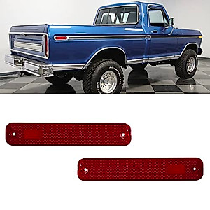 KYYET Rear Red Lens Side Marker Light Housing Fits for Ford F Series Truck 1973-1979/ Bronco 1978-1979/ E-Series Econoline 1975-1991