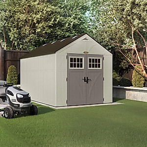 Suncast 8' x 13' Heavy-Duty Resin Tremont Storage Shed, Sand
