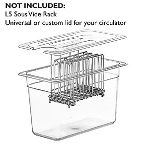 LIPAVI Sous Vide Container Model C5 – 1.75 Gallon, 12.7 X 7 Inch, Height 8 Inch. Strong, Clear Polycarbonate. NOT INCLUDED: Matching L5 rack and lids for virtually any Sous Vide machine.