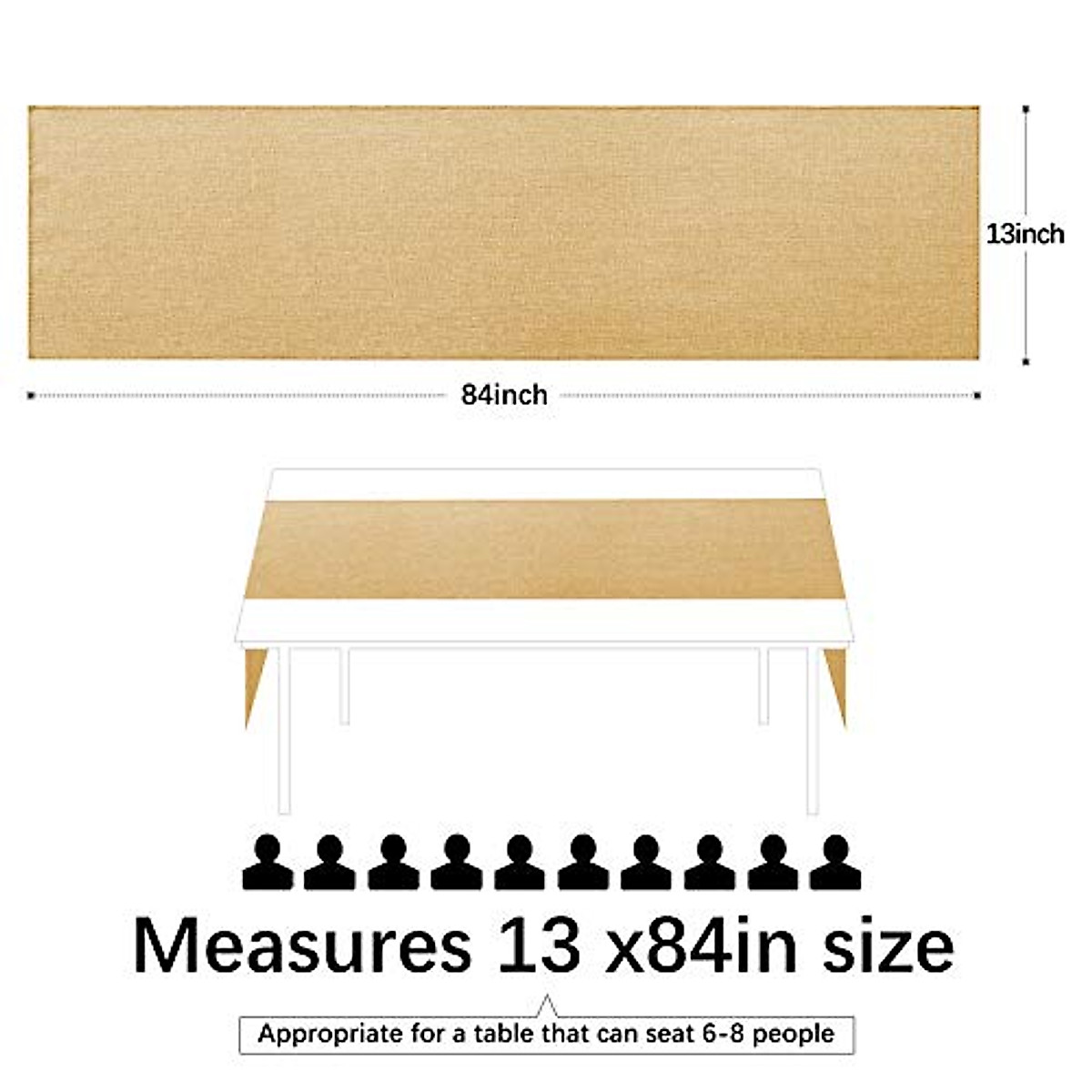 Burlap Table Runners Jute Table Runners 2 Pieces 13x84 Inch Khaki Summer Table Linens for Rustic Wedding Birthday Party Decoration