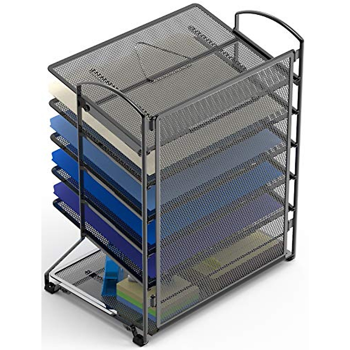 SimpleHouseware 6 Trays Desktop Document Letter Tray Organizer, Black