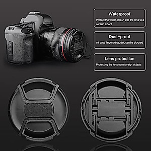 GAOAG 2 Pack 77mm Center Pinch Lens Cap for Nikon Canon Sony Compatible with Canon EF 24-105mm/EF 24-70mm f4L/EF 16-35mm f4L/EF 70-200mm f2.8L,Nikon AF-S Nikkor 24-70mm f2.8G ED/AF-S 16-35mm Lenses