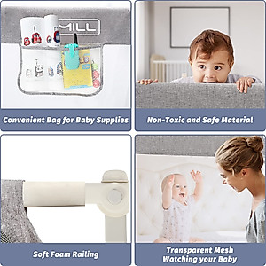 Bed Rail for Toddlers, Bed Guard Rail for Full Size Queen King Twin Bed for Toddlers and Baby (Grey,1 Piece, 54")