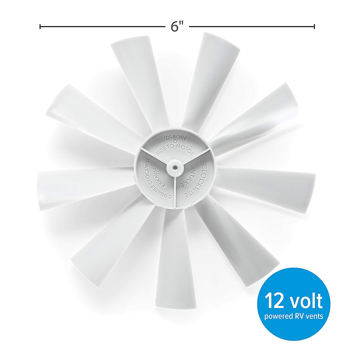Camco 40428 Replacement RV Vent Inverse Fan Blade , White