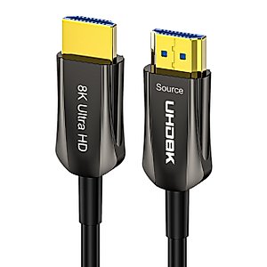 DGHUMEN HDMI 2.1 Fiber Optic Cable 6Ft, 8K HDMI Fiber Optic Cable, Supports 8K@60Hz 4K@120Hz Ultra High Speed 48Gbps HDR, eARC, Compatible with PS5, Xbox, UHD TV