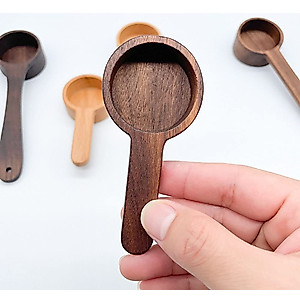 Coffee Spoons, Wooden Tablespoon Scoop, Wooden Coffee Ground Spoon, Measuring for Ground Beans or tea, Soup Cooking Mixing Stirrer Kitchen Tools Utensils, 1 Wooden Tea Scoop(3.86 inches)