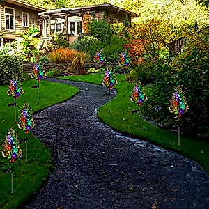 Xugenxes 2Pcs Solar Garden Christmas Tree Stake Lights,Solar Power Decoration Light Outdoor Waterproof,Xmas Pathway LED Stake Lights for Patio Yard Deck Walkway Solar Christmas Decor