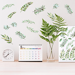 276 Pieces Country Leaves Peel and Stick Wall Decals Leaves Wall Decals Modern Wall Art Decals Temperate Leaves Wall Decals Stickers Fresh Leaf Wall Decals Plants Tree Leaves for Kids Nursery Room