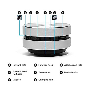 Bluetooth Mini Speaker Bone Conduction Portable Wireless Speaker Stereo Bass Sound Creative Portable Speaker Mini Size Music Player for Home,Outdoor,Travel (Silver)