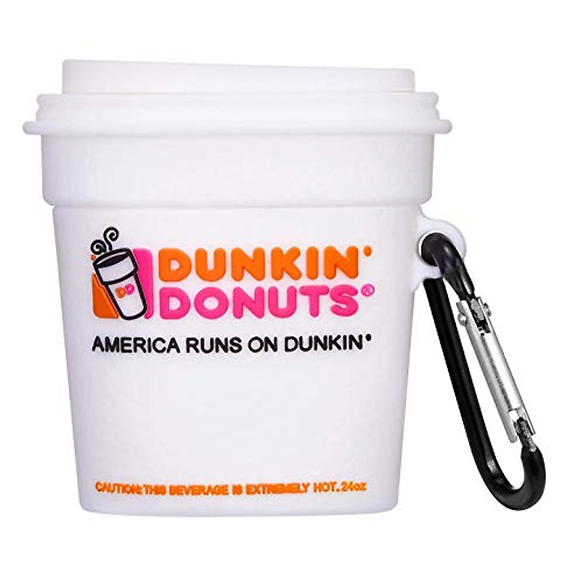 Case for Airpods, Funny Cute Food Cartoon Silicone Design, Fun Character for Teens Girls Air pods Charging Case Soft Skin Carabiner Protective Cover for Airpod 2/1 [Dole Cup]