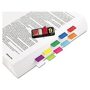 Post-it 680RD12 Marking Page Flags in Dispensers, Red, 50 Flags/Dispenser, 12 Dispensers/Pack