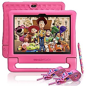 Dragon Touch KidzPad Y88X 10 Kids Tablets, 32GB, 10 inch Android Tablet, Tablet for Children, Parent Control, Preinstalled Kidoz with Shockproof Case, Straps and Stylus, 5G WiFi