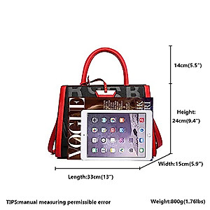 JESSWOKO Personality Large Capacity Commuter Ladies Tote Handbag Shoulder Bags Top Handle Messenger Totes Bag for Women JT019L