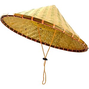 Chinese Bamboo Coolie Hat for Men Women Natural