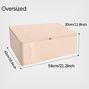 Toplive 2 Pack Extra Large Clothes Storage Bag, Double Zipper Clothes Organizer with Clear Window for Store Quilt, Blanket, Pillow, Bed Sheet, Jacket, XL+XL