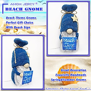 AMOH JERCY Ocean Theme Coastal Gnomes Plush with Starfish Beach Theme Sign Summer Gnomes Plushie Ornaments Tomte Elf Fall Thanksgiving Christmas Decorations Gifts Gnomes for Ages 12+