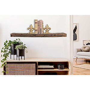 Creative Co-Op Wood Floating Wall Shelf, Large, Brown