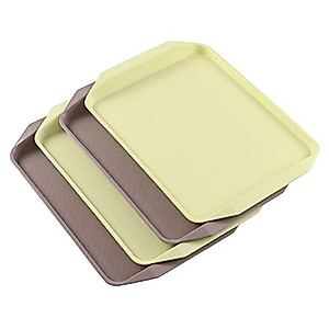 Obstnny 4-Pack Plastic Fast Food Serving Trays, Rectangular Serving Trays